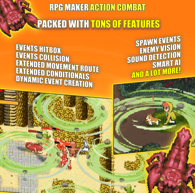 RPG Maker Action Combat - RPG Maker MZ Plugin by Sang Hendrix