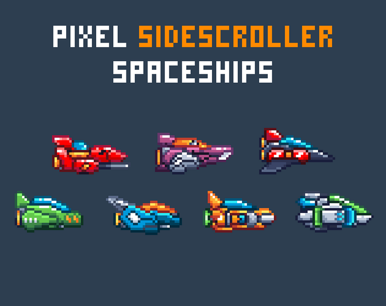 Pixel SideScroller Spaceships by DyLESTorm