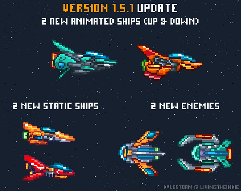 Pixel SideScroller Spaceships by DyLESTorm