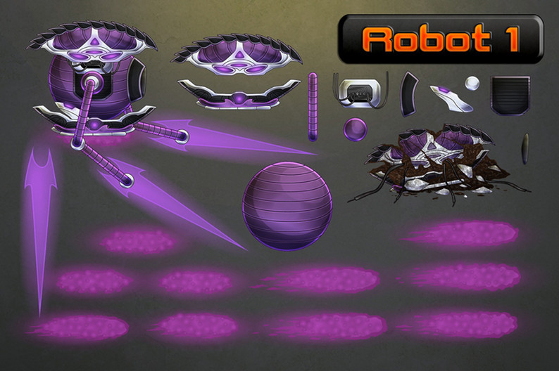 Flying Robot 2D Sprites by Free Game Assets (GUI, Sprite, Tilesets)