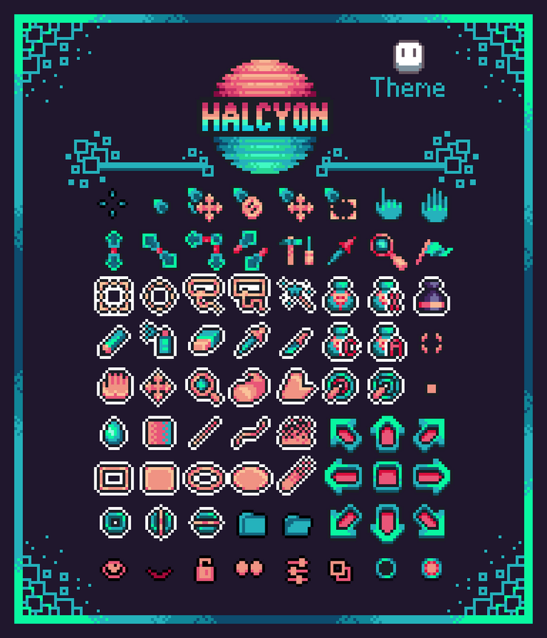 Halcyon - Aseprite Theme by Burloe