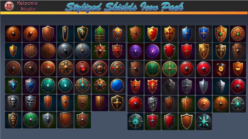 Stylized Shield Icon Pack by Kalponic Studio
