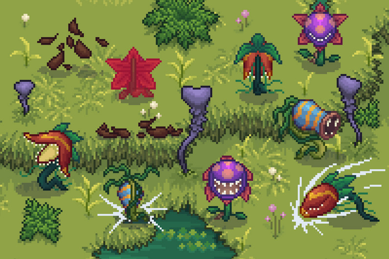 Free Pixel Predator Plant Mob Sprites by Free Game Assets (GUI, Sprite ...