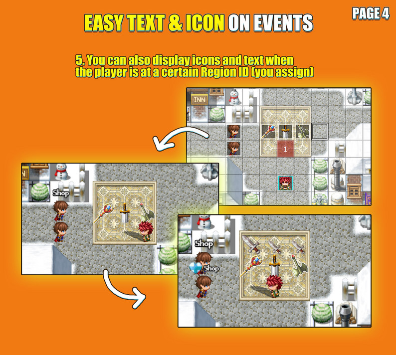 Easy Text & Icon on Events - RPG Maker MZ Plugin by Sang Hendrix
