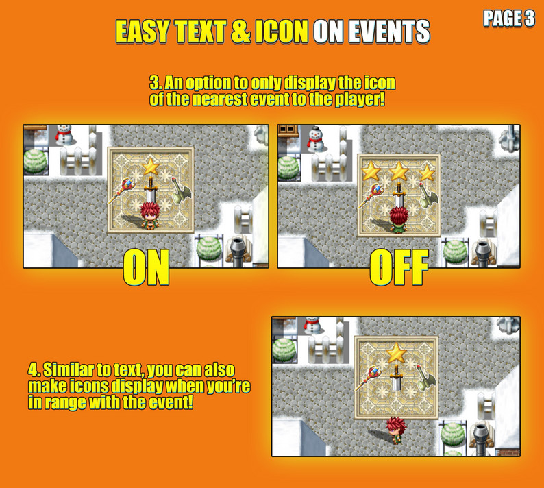 Easy Text & Icon on Events - RPG Maker MZ Plugin by Sang Hendrix