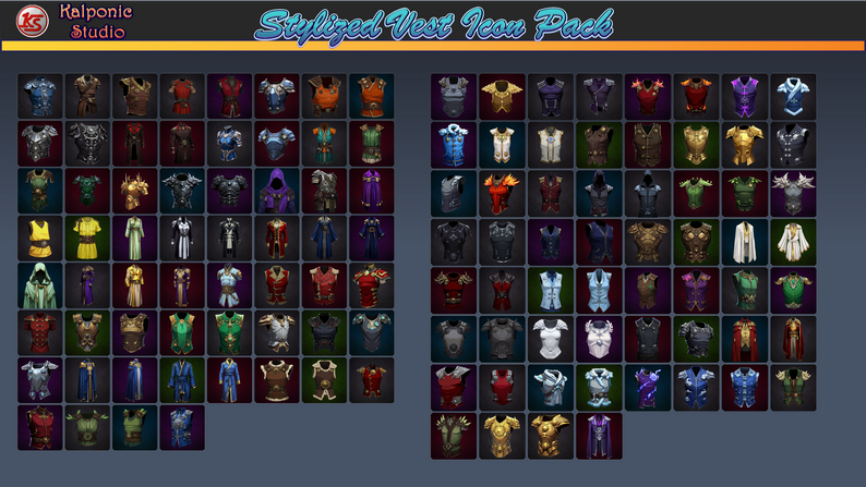 Stylized Vest Icon Pack by Kalponic Studio