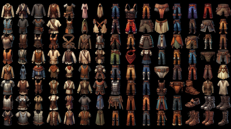 RPG Pack 13 - Beginners Armor Parts - 1100+ Sprites by FortressSide