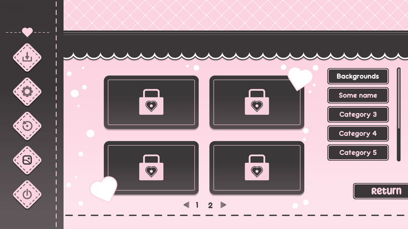 Pink-Black Ren'py GUI by Skolaztika