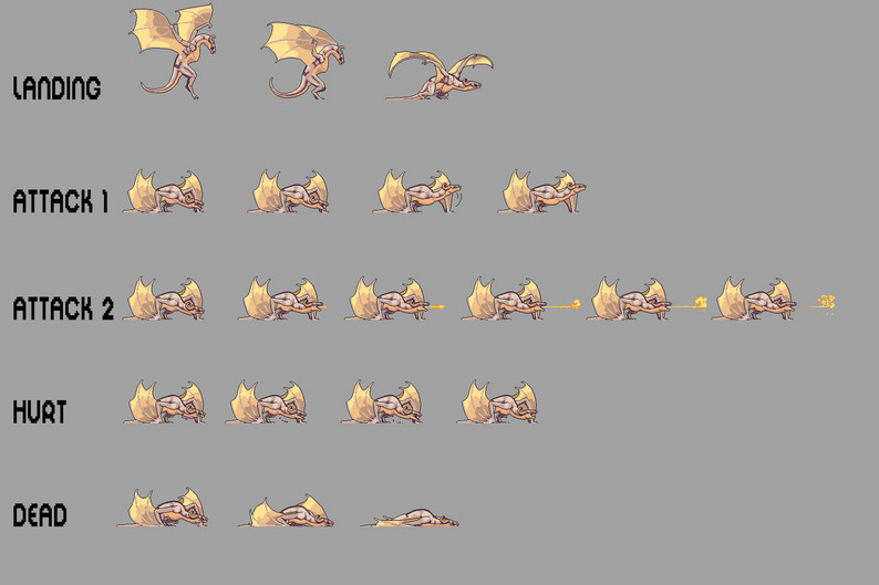 Dragon Pixel Characters Sprite Pack by Free Game Assets (GUI, Sprite ...