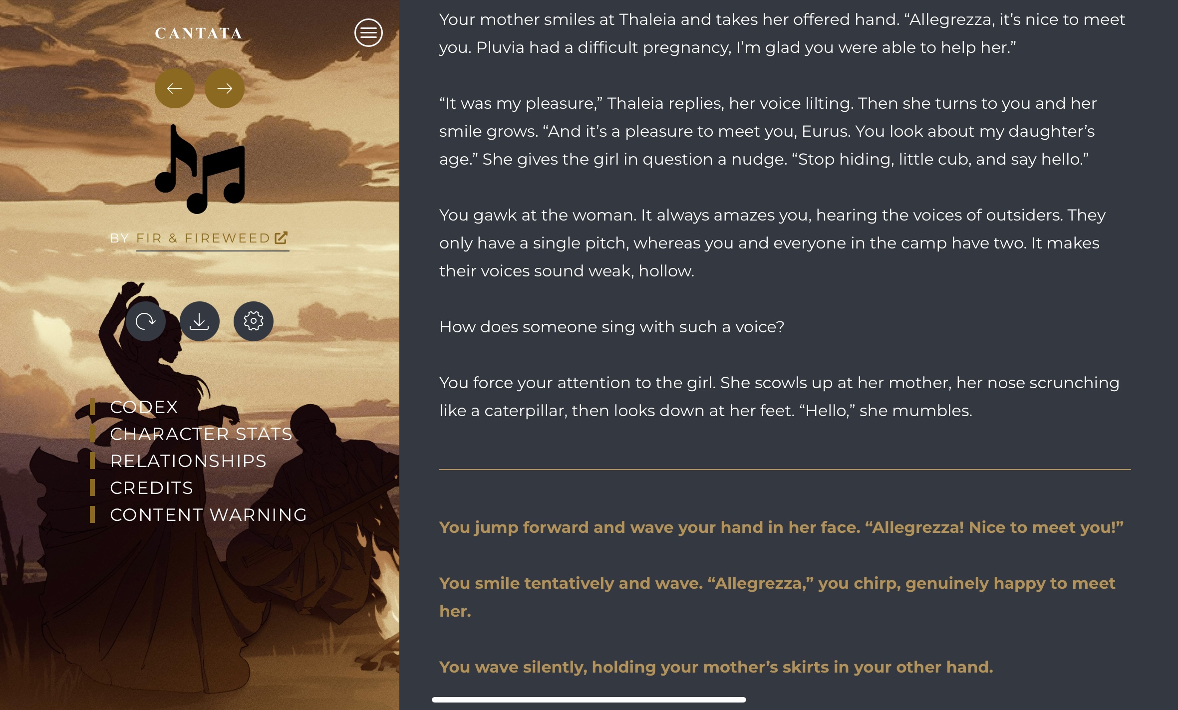 Cantata Chapter 4 is Live! - Cantata by Fir & Fireweed