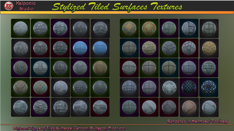 Stylized Tiled Surfaces Textures by Kalponic Studio