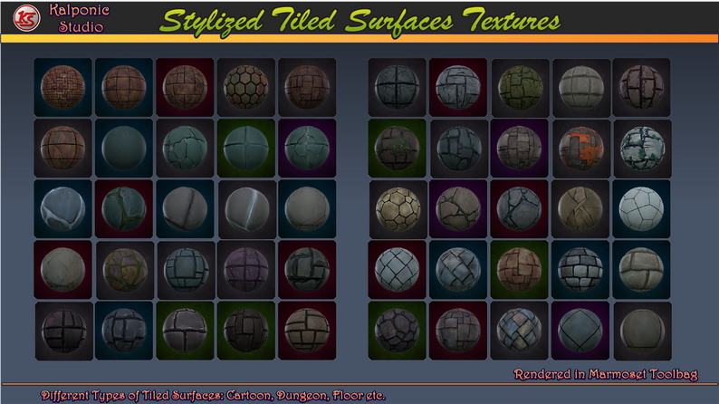 Stylized Tiled Surfaces Textures by Kalponic Studio