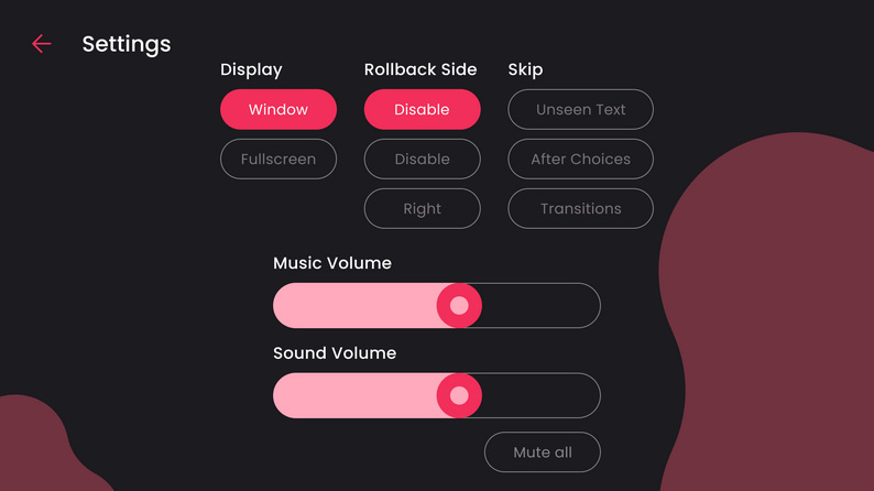 Kanon: Dark Visual Novel UI by Roman