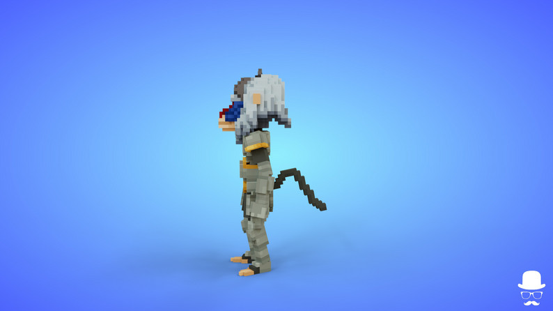Baboon Knight Voxel Character - 3D Lowpoly Fantasy Creature by MrMGames