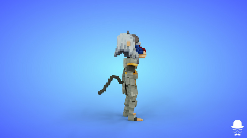 Baboon Knight Voxel Character - 3D Lowpoly Fantasy Creature by MrMGames