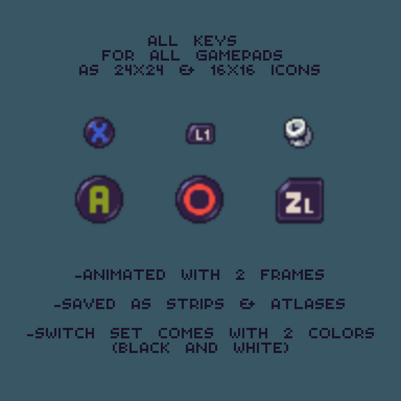 Pixel Animated Icons Button, Gamepad, Switch by Thomas Feichtmeir ...