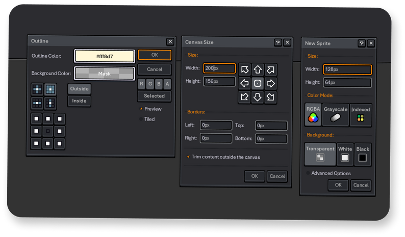 Renewed Classic - HD Aseprite Theme by oworowo (Gabriel Cortabraz)