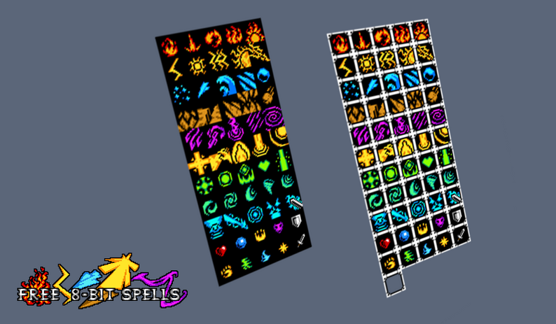 Unique Free 8-bit Spell Icons [16x16] by Marvyra