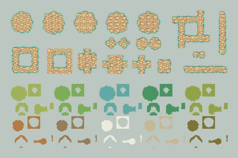 Pixel Path and Road Top-Down Tileset by Free Game Assets (GUI, Sprite ...