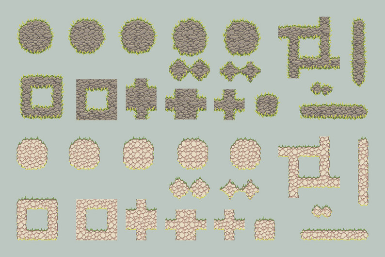 Pixel Path and Road Top-Down Tileset by Free Game Assets (GUI, Sprite ...
