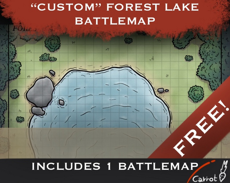 D&D “Custom” Forest Lake Battlemap by Carrot