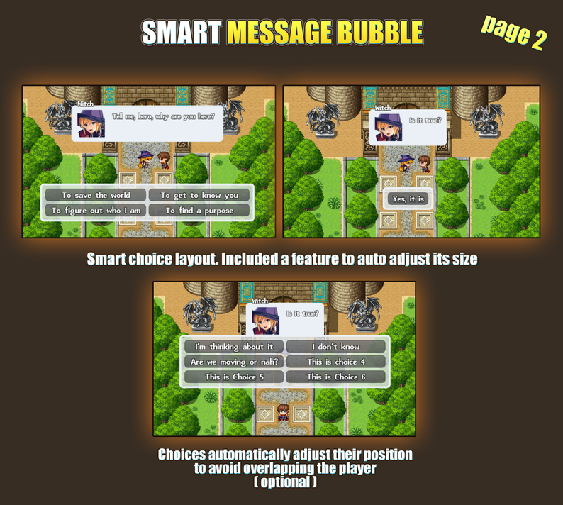 Smart Bubble Message - RPG Maker MZ Plugin by Sang Hendrix