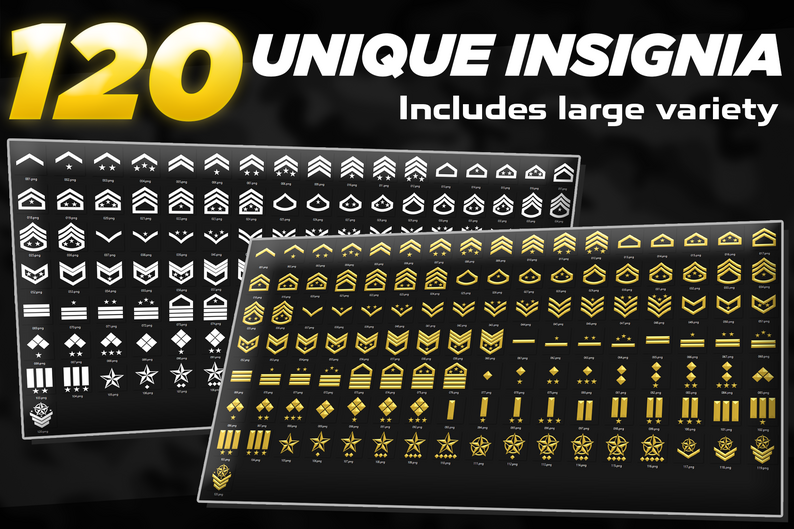 Military Rank Emblems & Insignia Icons Pack by Eliteiment
