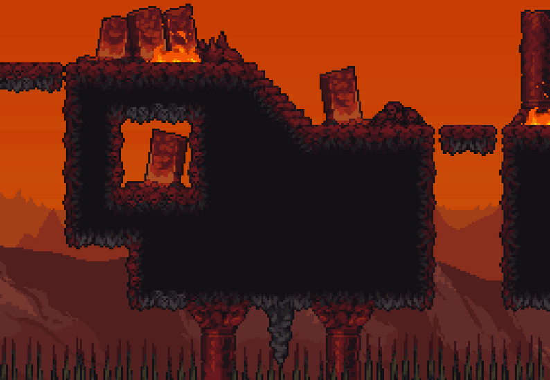 Pixel Art Hell Tiles And Enemies Asset Pack 32x32 by GandalfHardcore