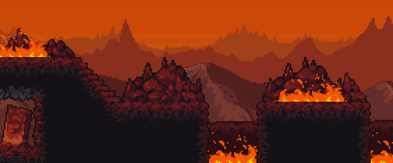 Pixel Art Hell Tiles And Enemies Asset Pack 32x32 by GandalfHardcore