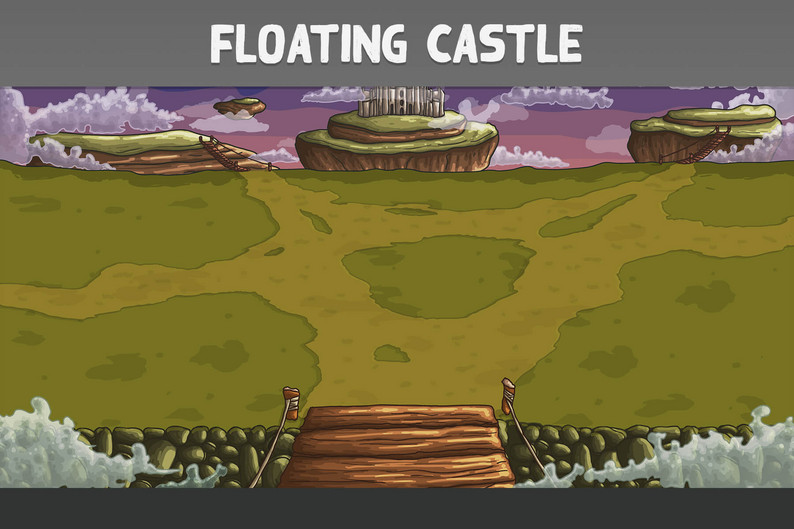 Flying Island Vector Battle Backgrounds by Free Game Assets (GUI ...