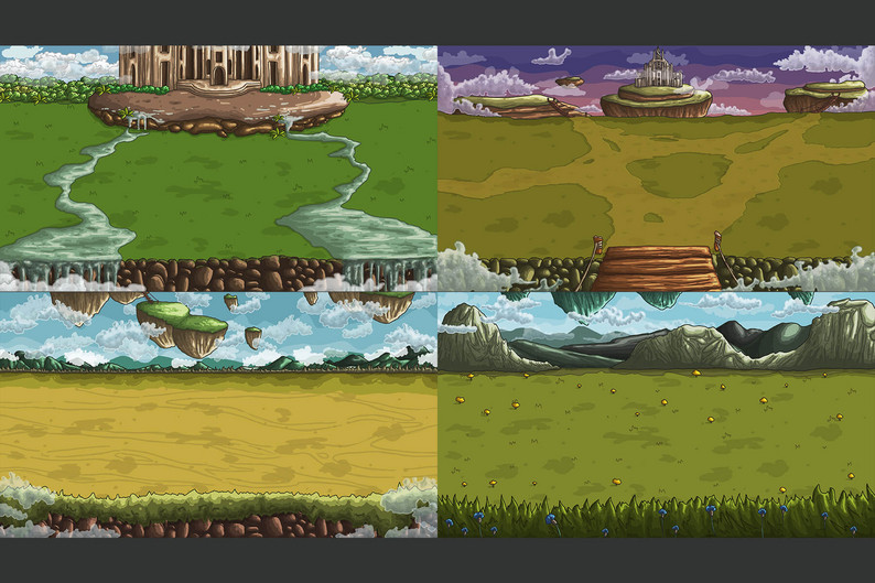 Flying Island Vector Battle Backgrounds by Free Game Assets (GUI ...