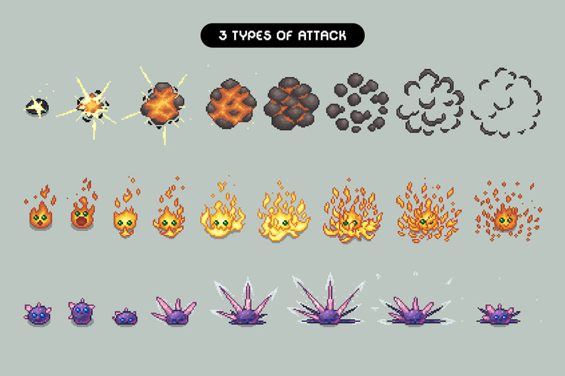 Pixel Art Slime Monsters Sprite Pack by Free Game Assets (GUI, Sprite ...