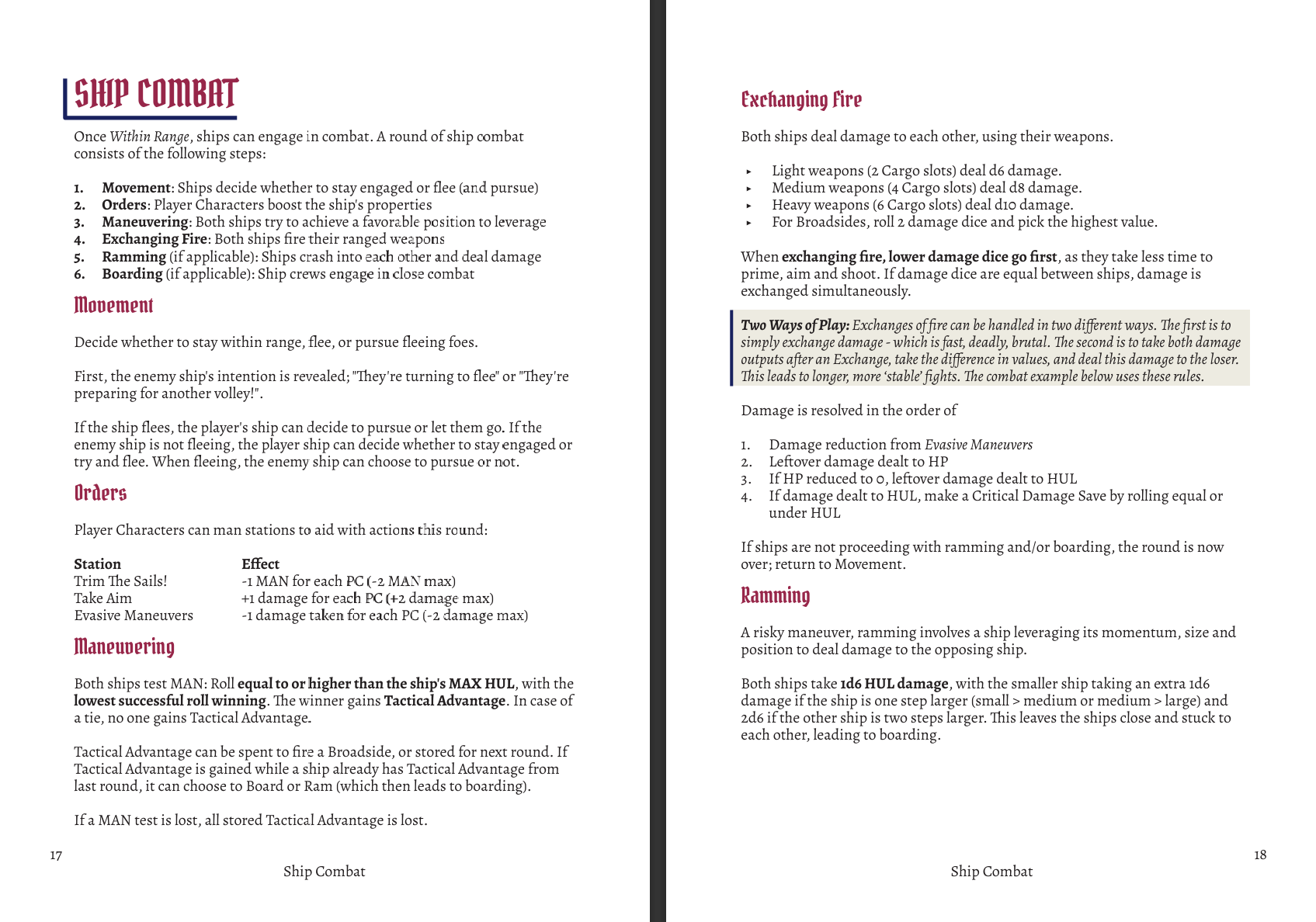 Sail, Swab, Scurvy - Naval Combat for Block, Dodge, Parry & Cairn by ...