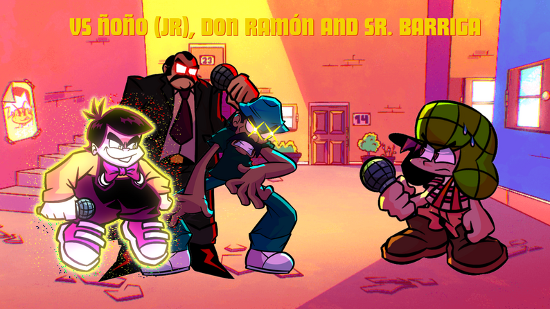 FNF x El Chavo VS Ñoño (Jr), Don Ramón and Sr. Barriga by Stickman and ...