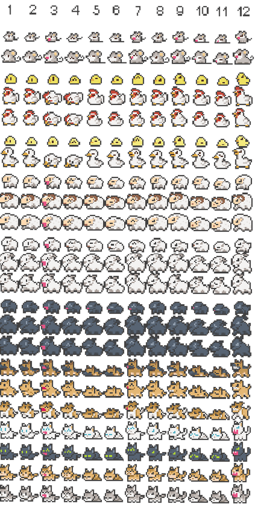 Animated Sideview Sprite Pack - Normal Animals by VectoRaith
