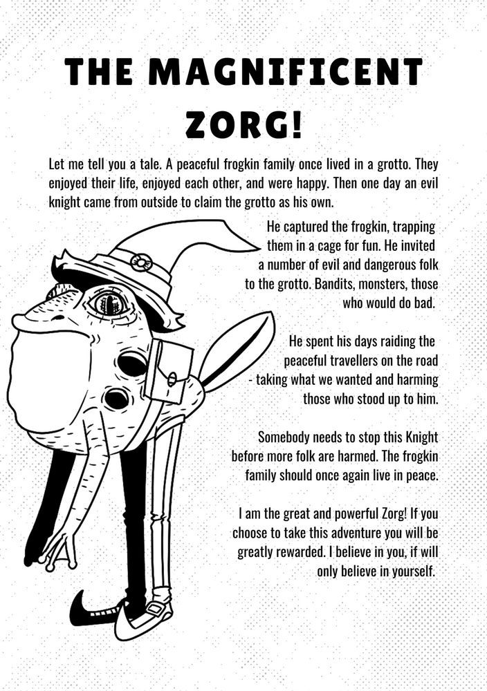 Zorg! - A cozy solo dungeon by Croaker RPGs