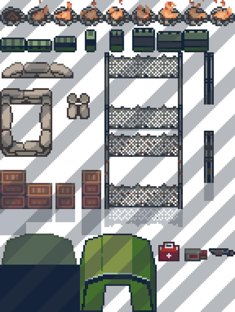 Wasteland Essentials - 16x16 top down pixel art asset pack by K1ktor