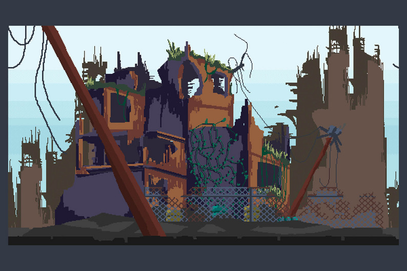 Pixel City Ruin Backgrounds by Free Game Assets (GUI, Sprite, Tilesets)