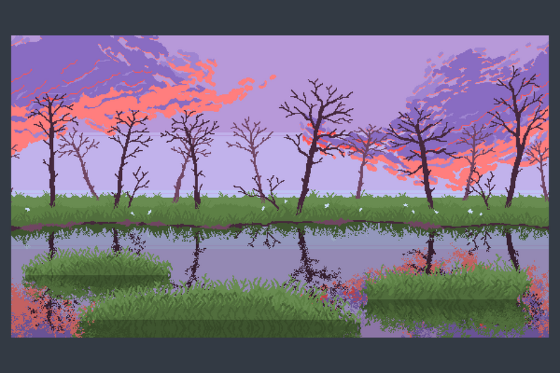 Swamp Pixel Art Backgrounds by Free Game Assets (GUI, Sprite, Tilesets)