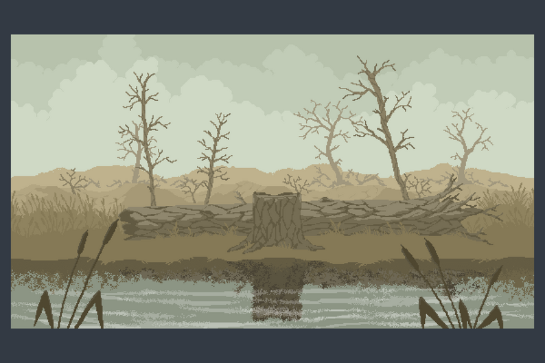 Swamp Pixel Art Backgrounds by Free Game Assets (GUI, Sprite, Tilesets)