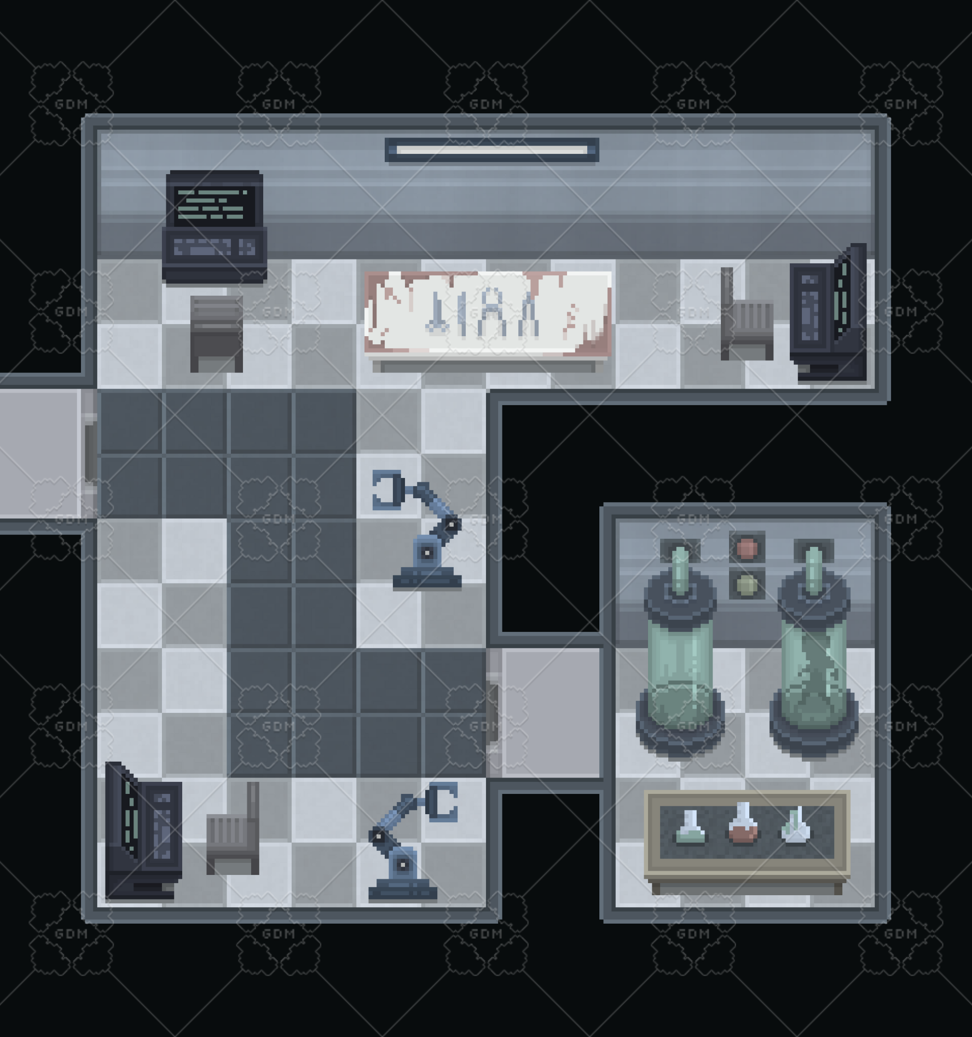 Top Down Laboratory Tileset - Pixel Art 32x32 by Void Arts