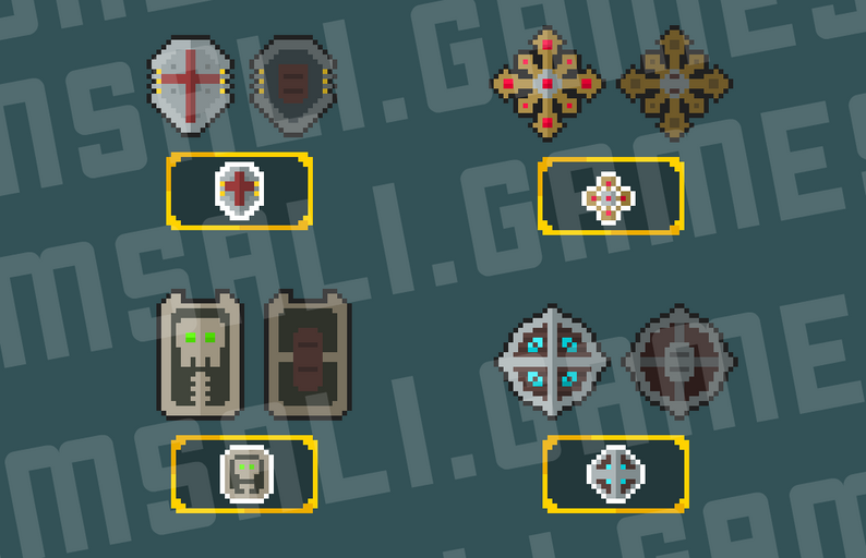 Pixel Shields Pack by EMSALI Assets