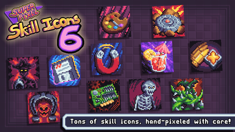 Super Pixel Skill Icons Pack 6 by unTied Games