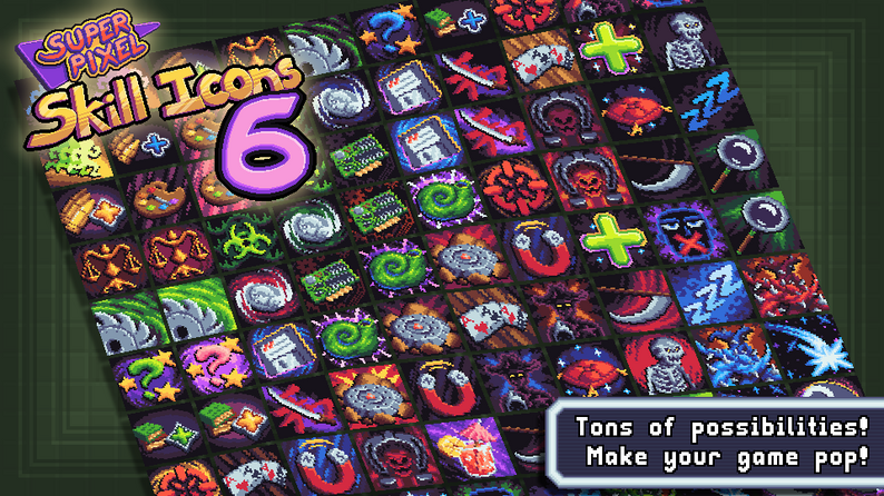 Super Pixel Skill Icons Pack 6 by unTied Games