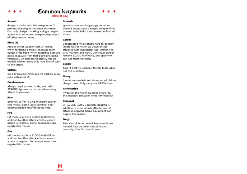 Trench Crusade cheat sheet by awfor