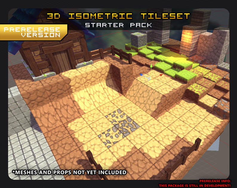 3D Isometric Tileset: Starter Pack by Golden Skull Art