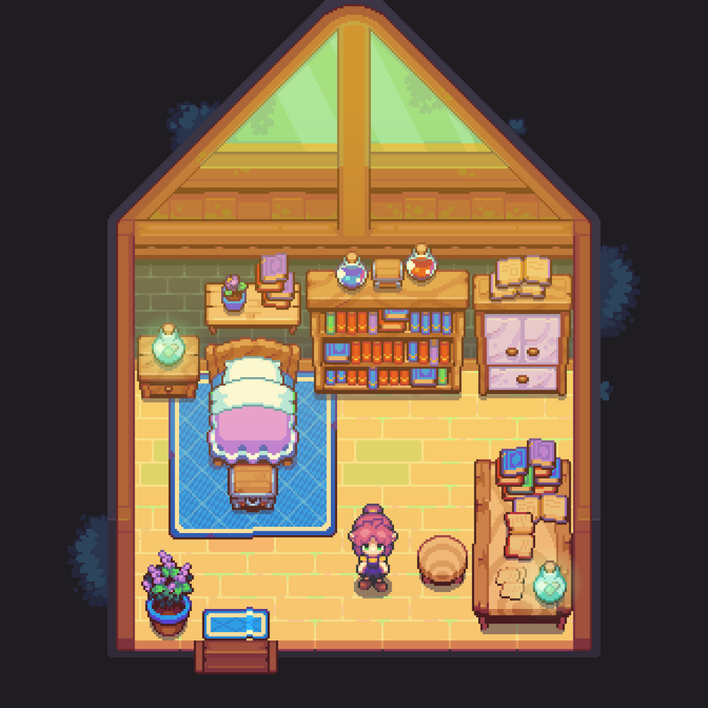 2D Pixel Art Interior Pack: Fantasy House by Shimmy
