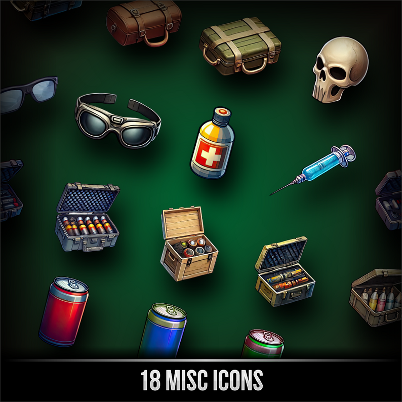 Action Military Game Inventory Icon Pack vol. 1 by pzUH