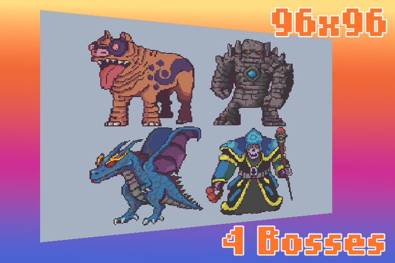 Retro Pixel Monster Asset Pack 1 Free by hsmtug