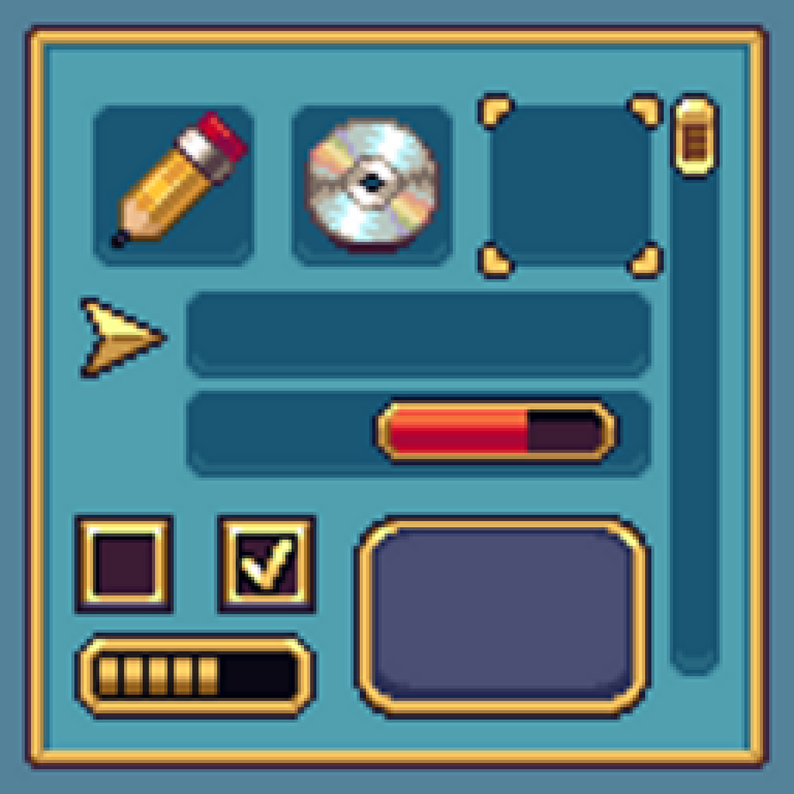 Pixel Menu GUI HUD Basicset & Icons by Thomas Feichtmeir "Cyangmou"